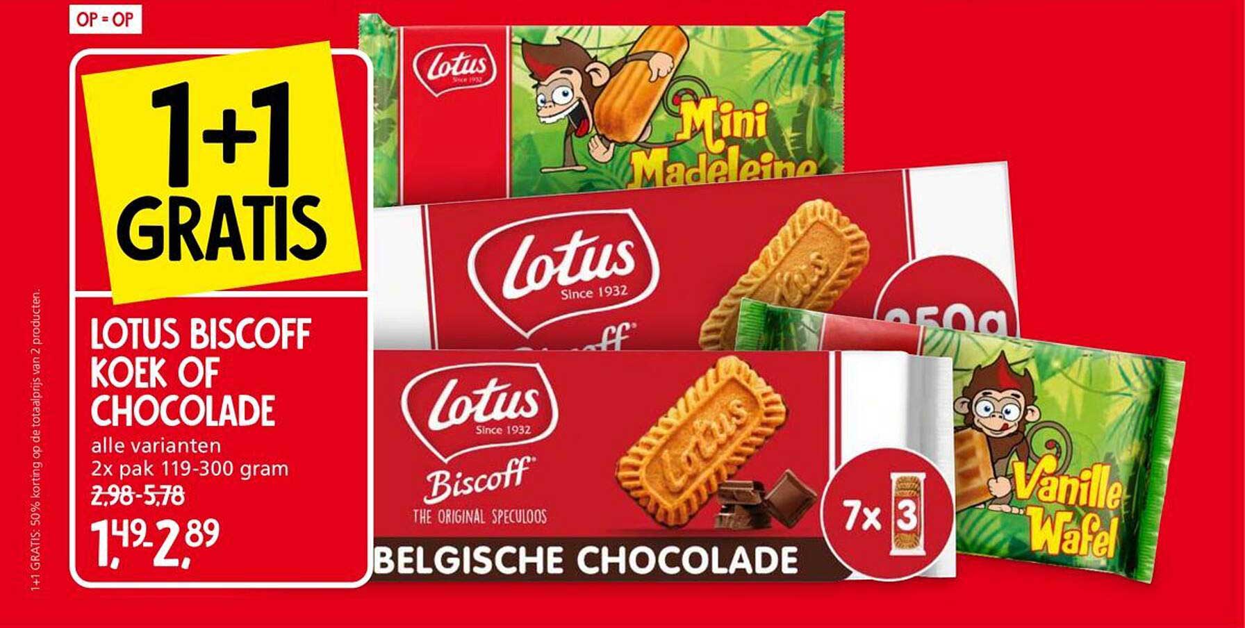 Lotus Biscoff Koek Of Chocolade 1+1 Gratis Aanbieding bij Jan Linders ...