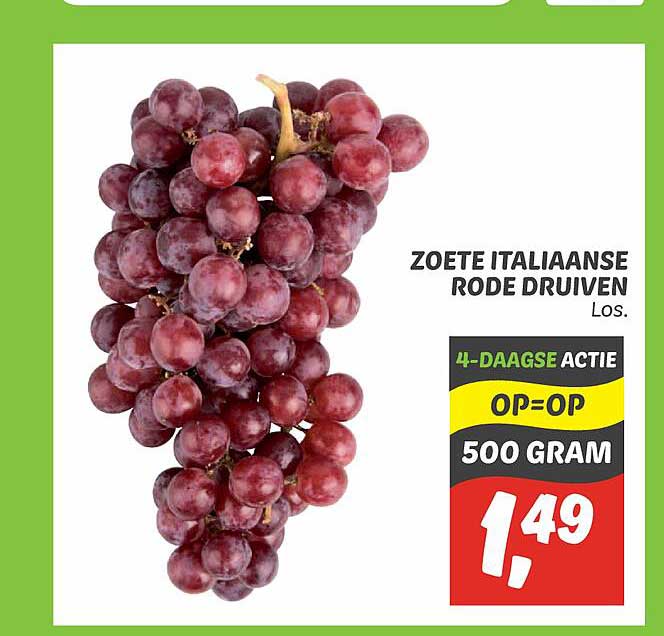 Zoete Italiaanse Rode Druiven Aanbieding bij DekaMarkt - 1Folders.nl