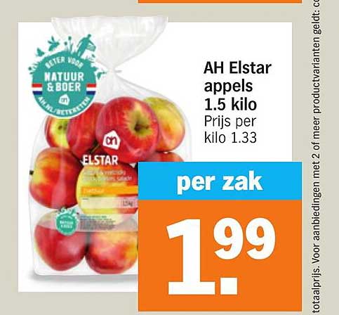 AH Elstar Appels 1.5 Kilo Aanbieding bij Albert Heijn - 1Folders.nl