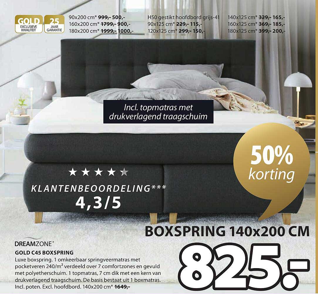 Dreamzone Gold C45 Boxspring Aanbieding bij Jysk - 1Folders.nl