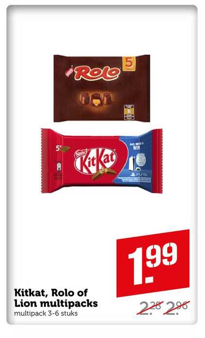 Kitkat, Rolo Of Lion Multipacks Aanbieding bij Coop Compact - 1Folders.nl