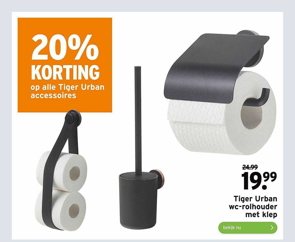Tiger Urban WC-Rolhouder Met Klep 20% Korting Aanbieding bij GAMMA ...