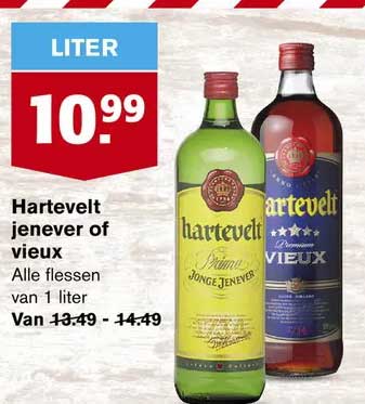 Hartevelt Jenever Of Vieux Aanbieding bij Hoogvliet - 1Folders.nl