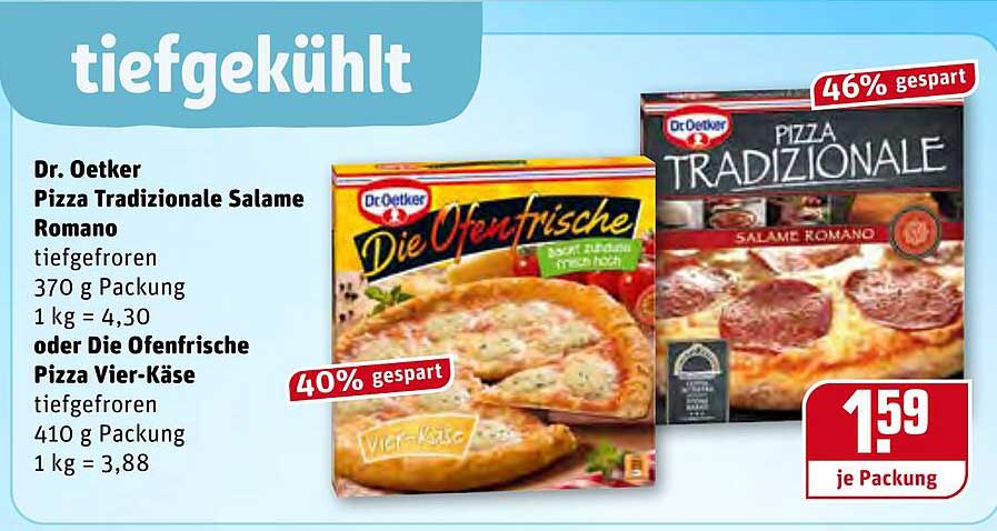 Dr Oetker Pizza Tradizionale Salame Romano Oder Die Ofenfrische Pizza ...