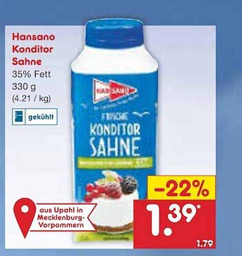 Hansano Frische Konditor Sahne Angebot bei EDEKA