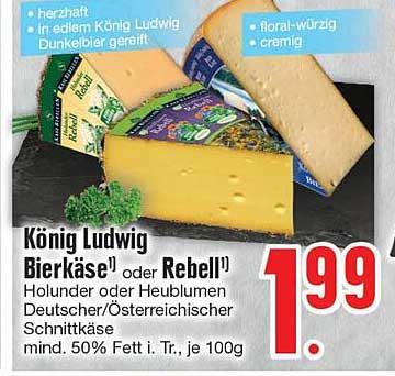 König Ludwig Bierkäse Oder Rebell Angebot bei EDEKA - 1Prospekte.de