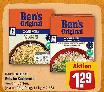 Ben's Original Reis Im Kochbeutel Angebot bei REWE - 1Prospekte.de