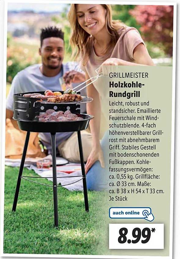 Grillmeister Holzkohle Rundgrill Angebot Bei Lidl 1prospekte De