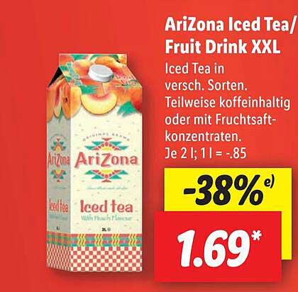 AriZona Iced Tea - Fruit Drink Xxl Angebot bei Lidl - 1Prospekte.de