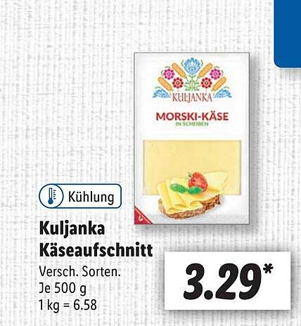 Kuljanka Käseaufschnitt Angebot bei Lidl - 1Prospekte.de