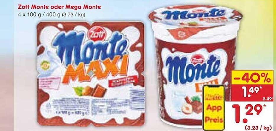 Zott Monte Oder Mega Monte Angebot bei Netto Marken Discount