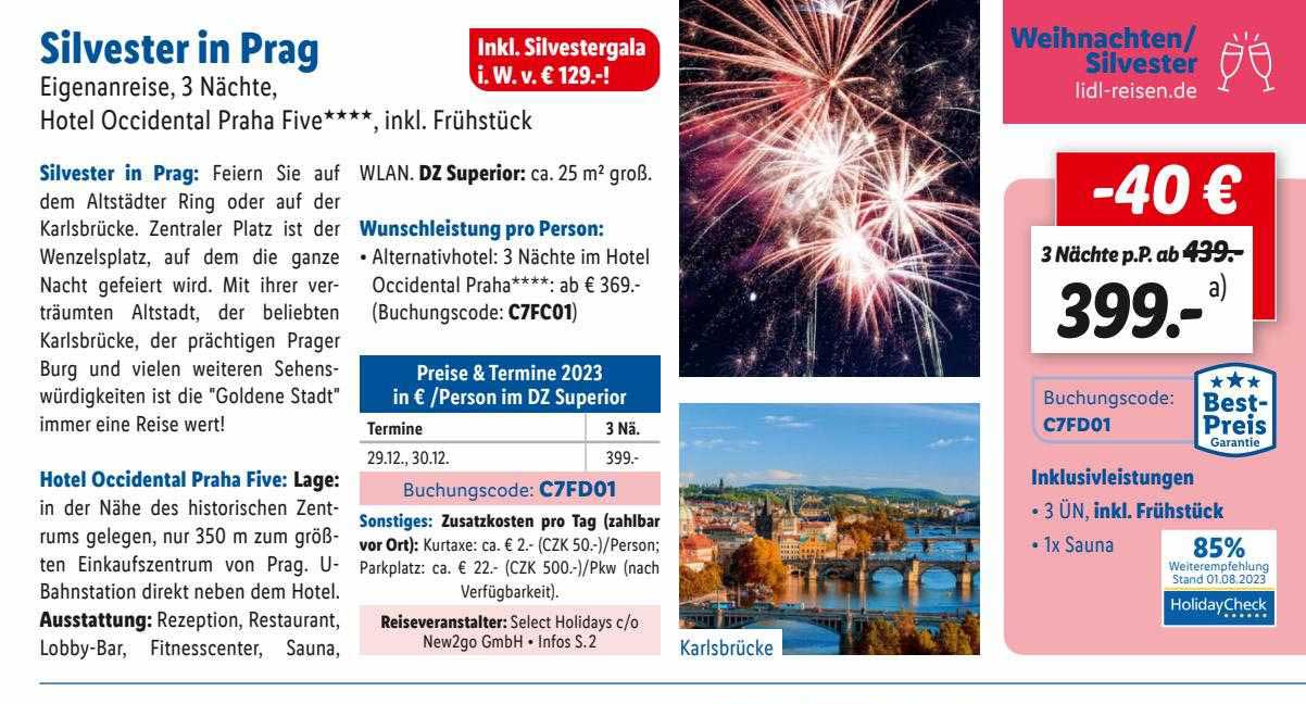 Silvester In Prag Angebot bei Lidl Reisen - 1Prospekte.de