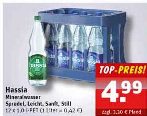 Hassia Mineralwasser Sprudel, Leicht, Sanft, Still Angebot bei ...