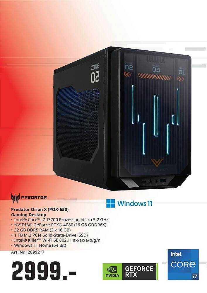 Predator Orion X (pox-650) Gaming Desktop Angebot bei Saturn ...