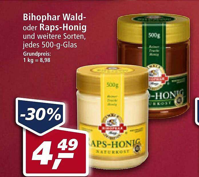 Bihophar Wald Oder Raps-honig Angebot bei Real - 1Prospekte.de