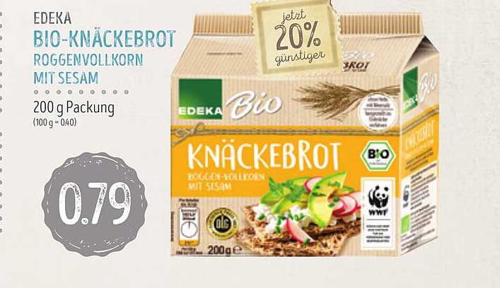 Edeka Bio-knäckebrot Roggenvollkorn Mit Sesam Angebot bei Edeka Struve ...