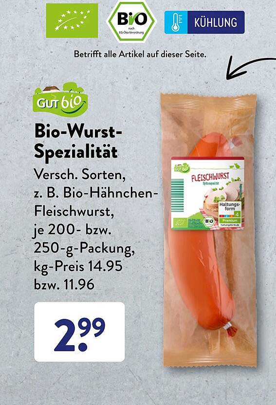 Bio-wurst-spezialität Angebot bei ALDI SÜD - 1Prospekte.de