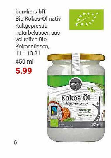 Borchers Bff Bio Kokos-öl Nativ Angebot bei Globus - 1Prospekte.de