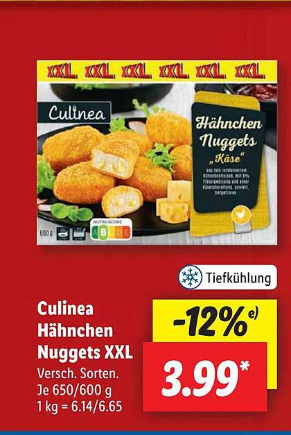 Culinea Hähnchen Nuggets Xxl Angebot bei Lidl - 1Prospekte.de