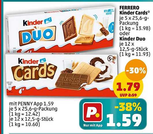 Ferrero Kinder Cards Oder Kinder Duo Angebot bei Penny - 1Prospekte.de