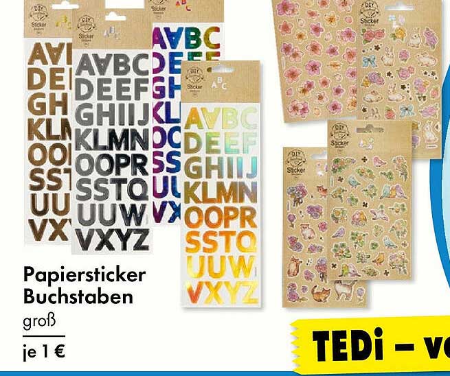 Papiersticker Buchstaben Angebot bei TEDi - 1Prospekte.de