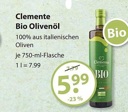 Clemente Bio Olivenöl Angebot bei V-Markt - 1Prospekte.de