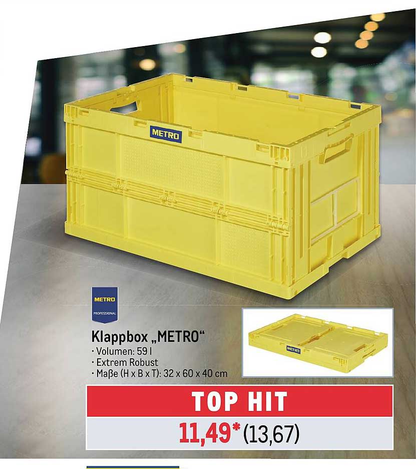 Metro Professional Klappbox „metro” Angebot bei METRO - 1Prospekte.de