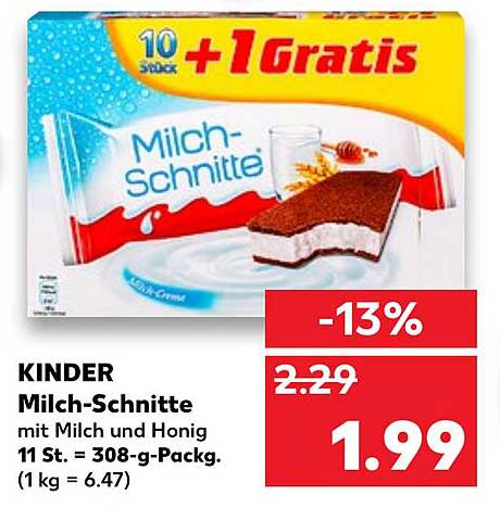 Kinder Milch-schitte Angebot bei Kaufland - 1Prospekte.de