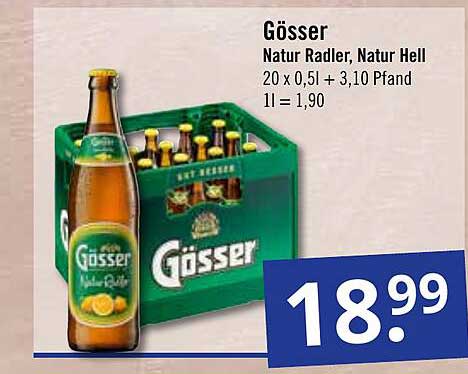 Gösser Natur Radler Natur Hell Angebot bei GetränkePartner - 1Prospekte.de