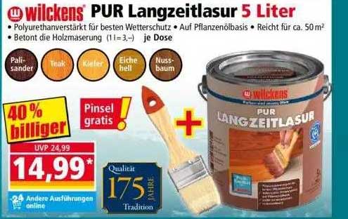 Wilckens Pur Langzeitlasur Angebot bei NORMA - 1Prospekte.de