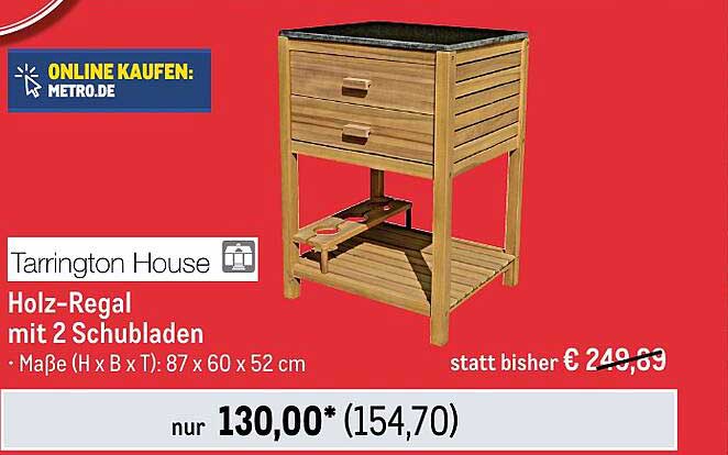 Tarrington House Holz-regal Mit 2 Schubladen Angebot bei METRO ...