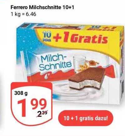 Ferrero Milchschnitte 10+1 Angebot bei Globus - 1Prospekte.de