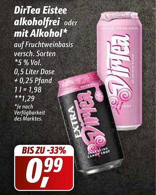 Dirtea Eistee Alkoholfrei Oder Mit Alkohol Angebot bei Simmel ...
