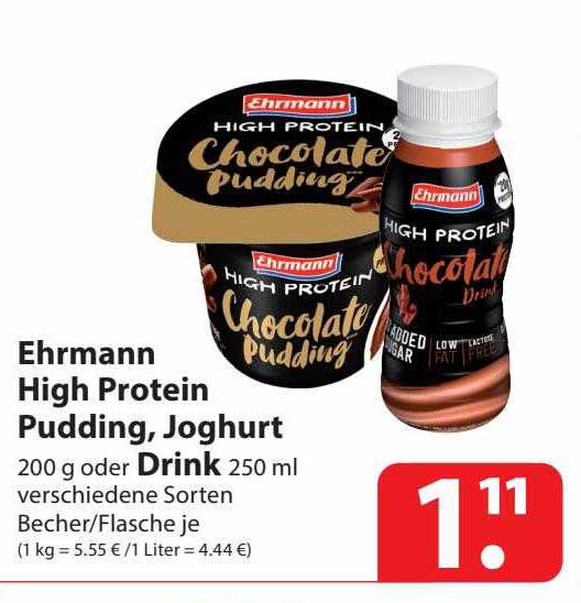 Ehrmann High Protein Pudding, Joghurt Oder Drink Angebot bei Famila ...