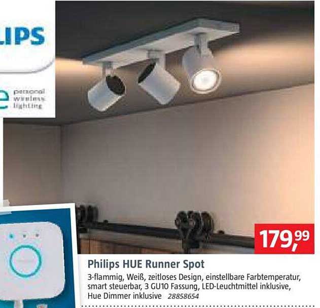 Philips Hue Runner Spot Angebot bei Bauhaus - 1Prospekte.de