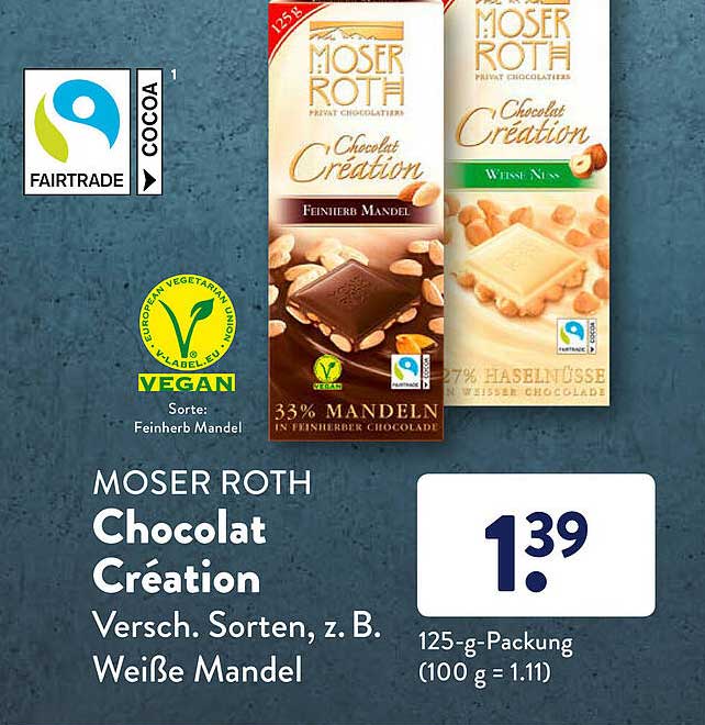 Moser Roth Chocolat Création Angebot bei ALDI SÜD - 1Prospekte.de