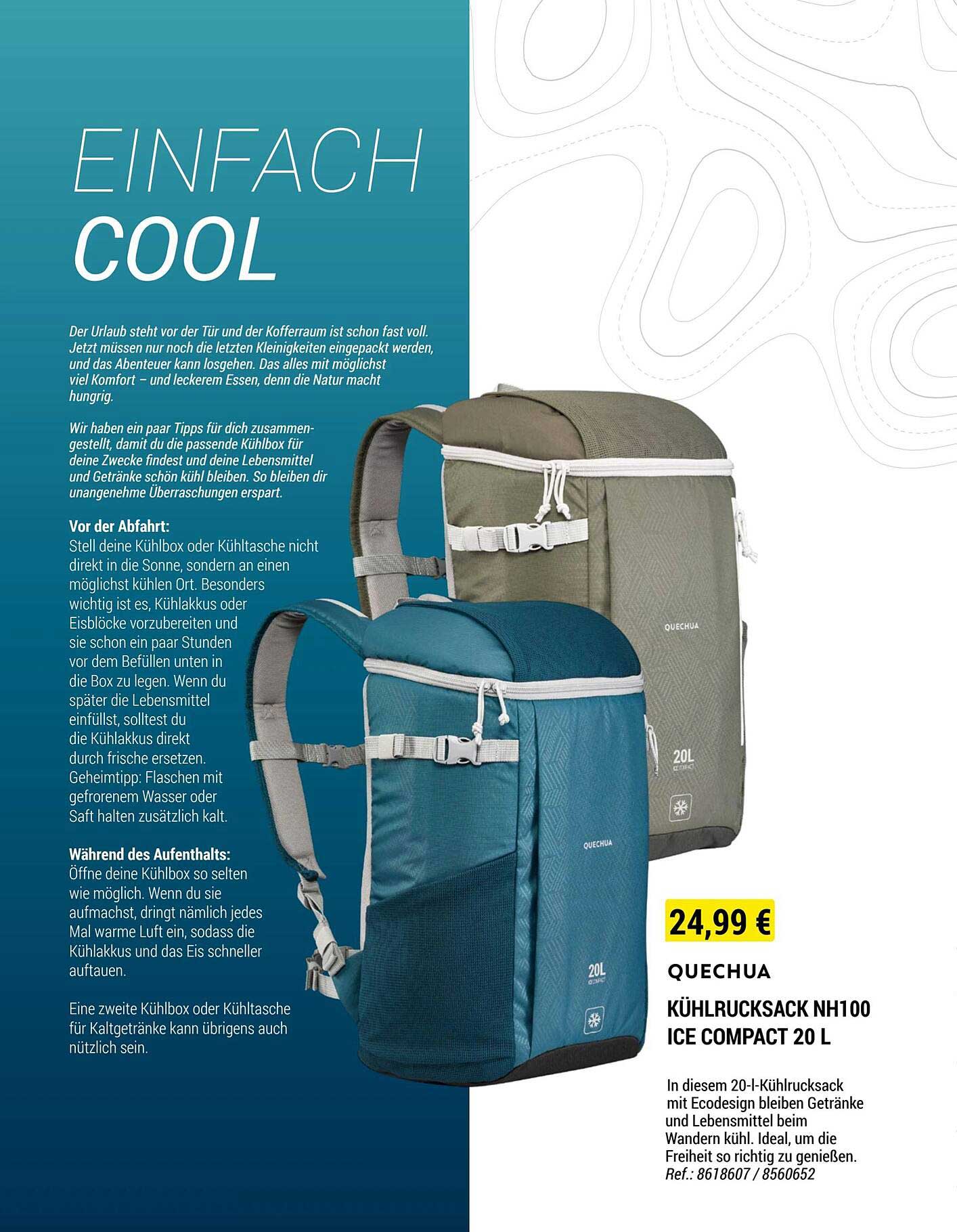 Quechua Kühlrucksack Nh100 Ice Compact 20 L Angebot bei Decathlon ...