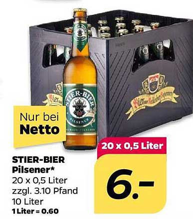 Stier-bier Pilsener Angebot bei Netto - 1Prospekte.de