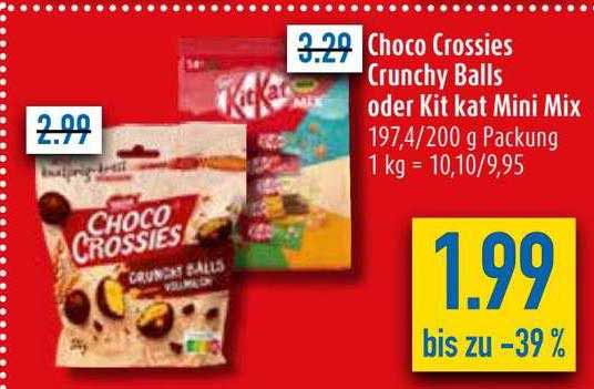Choco Crossies Crunchy Balls Oder Kit Kat Mini Mix Angebot bei Diska ...