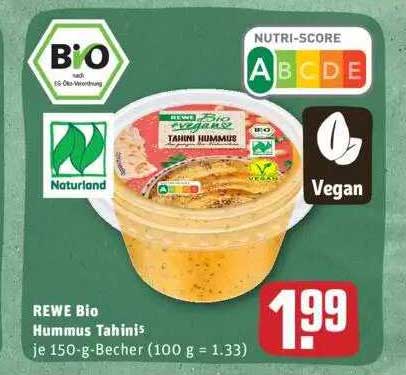Rewe Beste Hummus Tahini Angebot bei REWE - 1Prospekte.de