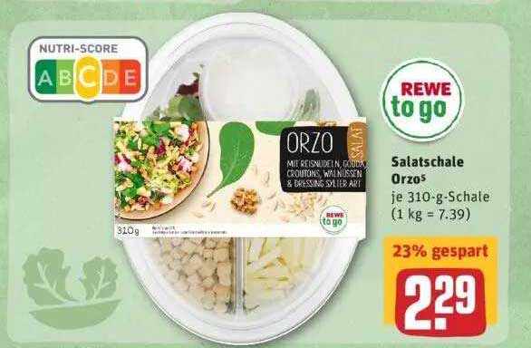 Rewe To Go Salatschale Orzo Angebot bei REWE