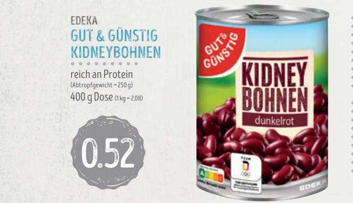 Edeka Gut & Günstig Kidneybohnen Angebot bei Edeka Struve - 1Prospekte.de