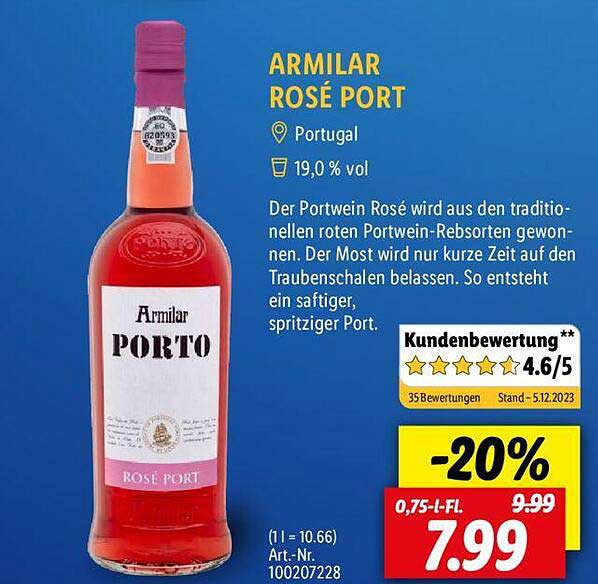 Armilar Rosé Port Angebot bei Lidl - 1Prospekte.de
