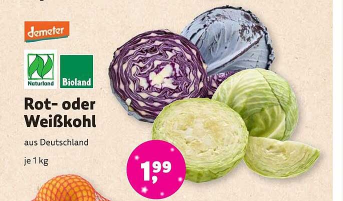 Rot- Oder Weißkohl Angebot bei Aleco Biomarkt - 1Prospekte.de