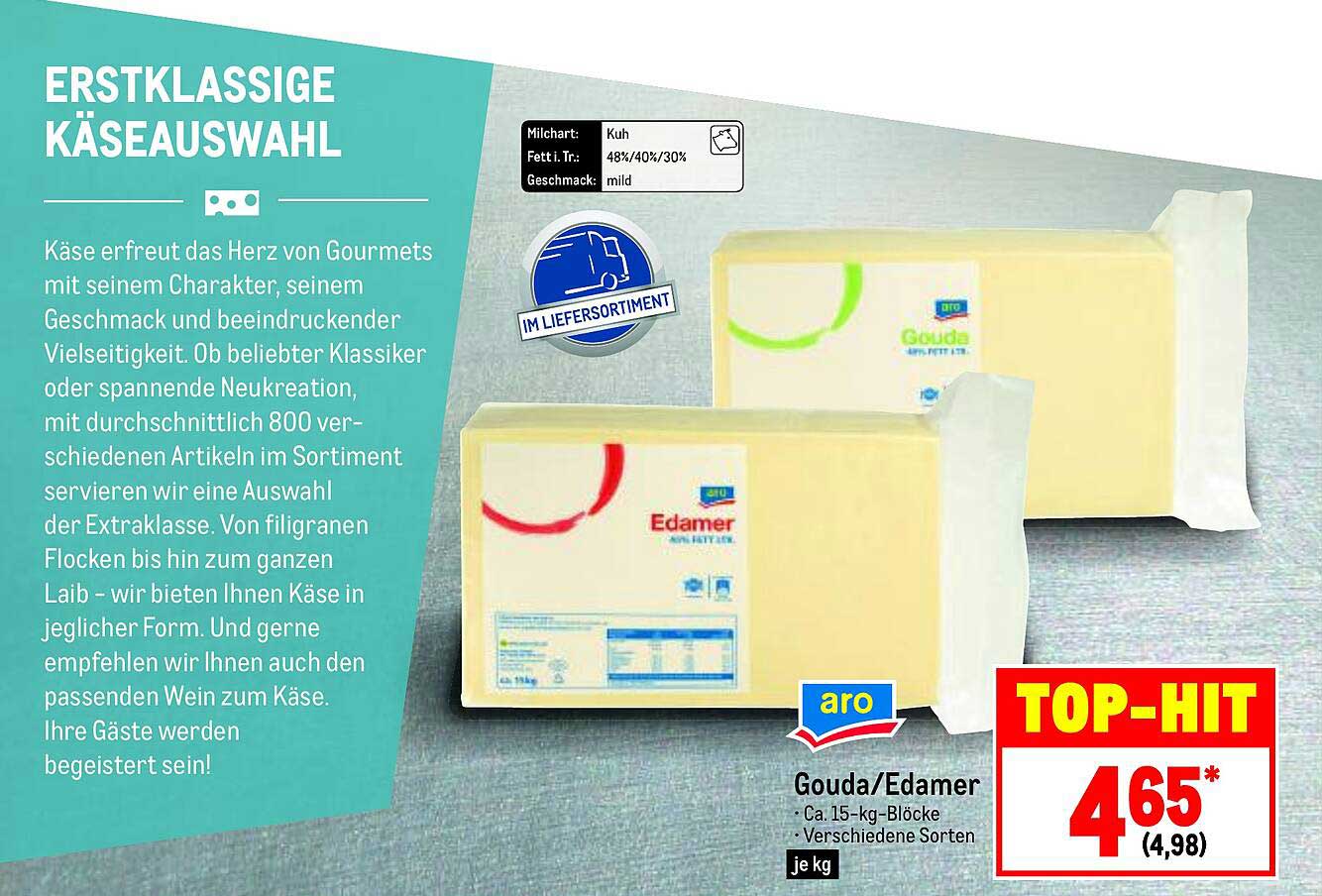 Gouda Edamer Aro Angebot bei METRO - 1Prospekte.de