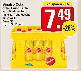 Sinalco Cola Oder Limonade Angebot bei Wez - 1Prospekte.de