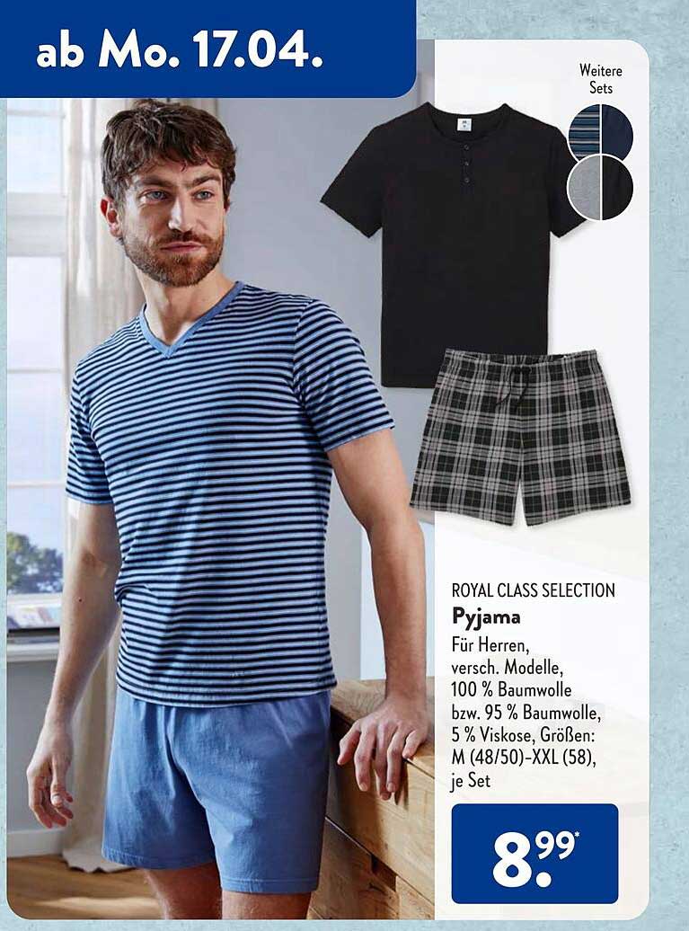 Royal Class Selection Pyjama Angebot bei ALDI SÜD - 1Prospekte.de