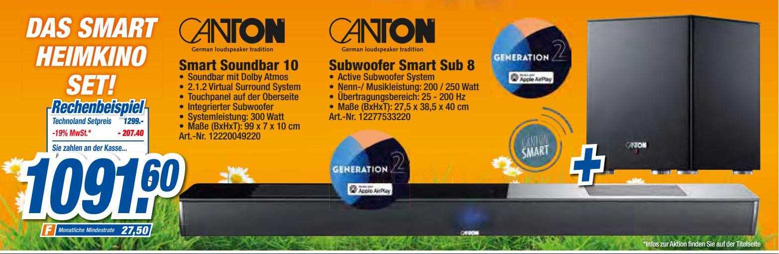 Canton Smart Soundbar 10 Oder Subwoofer Smart Sub 8 Angebot bei Expert ...