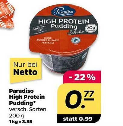 Paradiso High Protein Pudding Angebot bei Netto - 1Prospekte.de