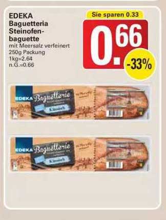 Edeka Baguetteria Steinofenbaguette Angebot bei Wez - 1Prospekte.de